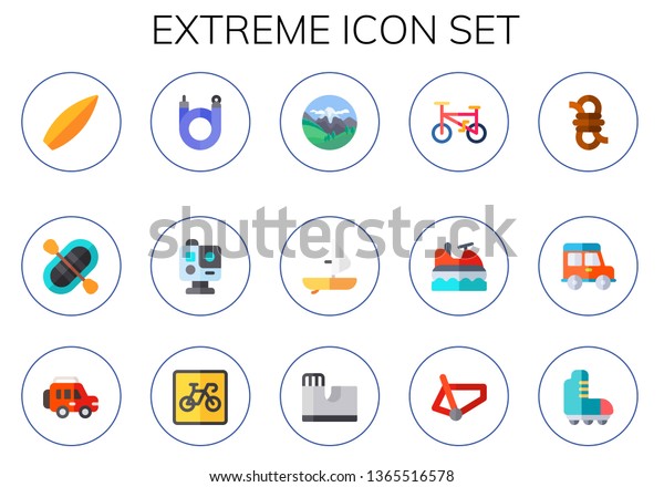 Extreme Icon Set 15 Flat Extreme Stock Vector (Royalty Free) 1365516578 ...