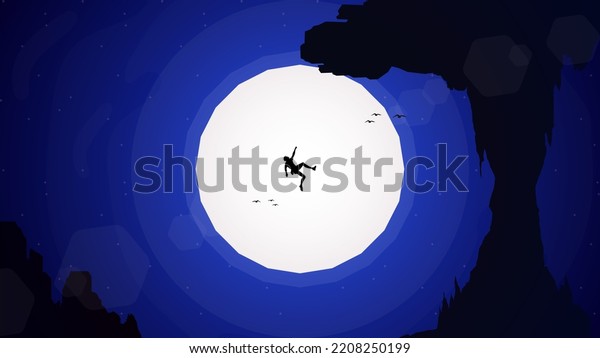 Extreme Rock Climber Climber Falls Off Stock Vector (Royalty Free ...