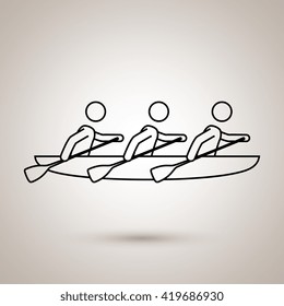 People Kayaking Designed Using Outline Graphic Stock Vector (Royalty ...