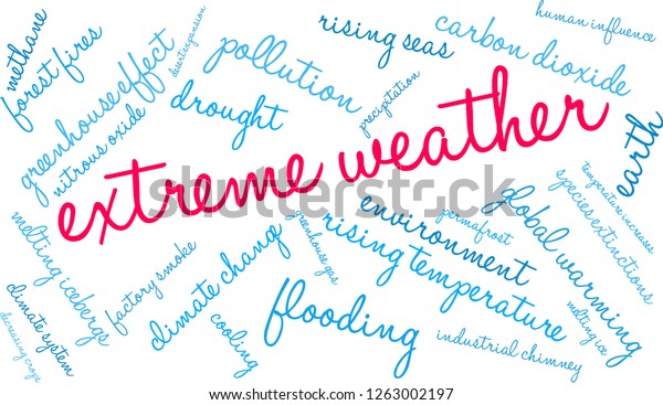 Extreme Weather Word Cloud On White Stock Vector (Royalty Free ...