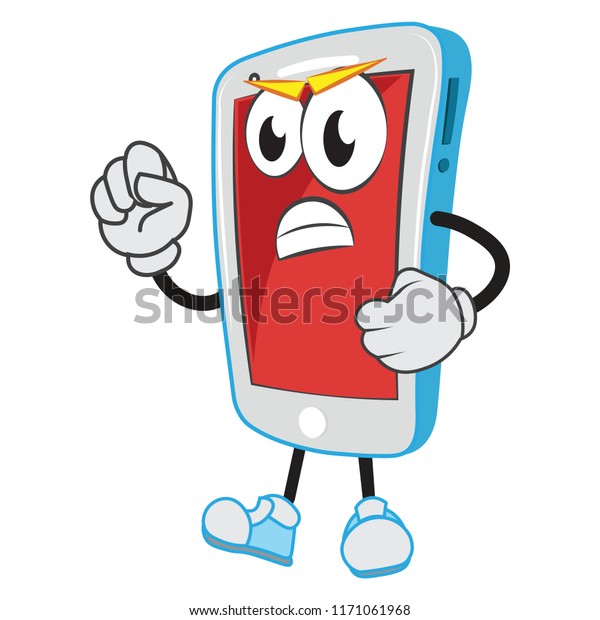 Extremely Angry Mobile Phone Smartphone Character Stock Vector (Royalty ...