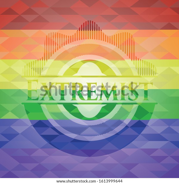 Extremist Emblem On Mosaic Background Colors Stock Vector (Royalty Free ...