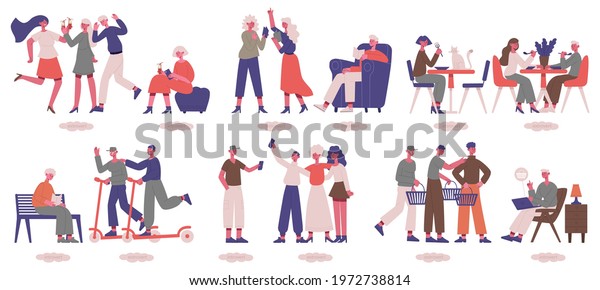 Extrovert Introvert Characters Sociable Psychological People Stock ...