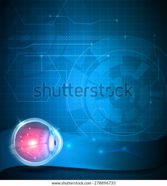 Eye Anatomy Abstract Blue Technology Background Stock Vector (Royalty ...