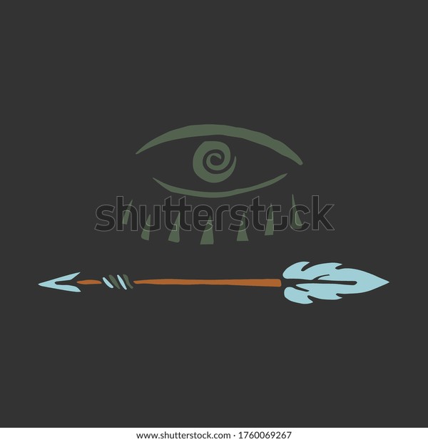 Eye Arrow Symbol Ancient Hand Drawing Stock Vector (Royalty Free ...