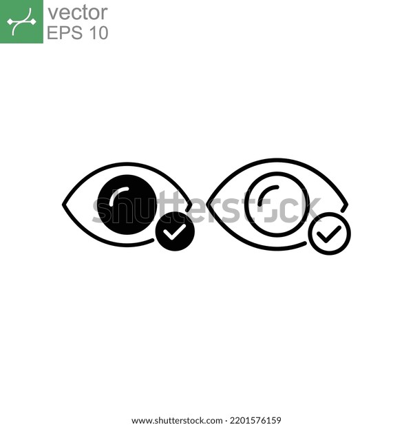 Eye Check Mark Line Glyph Icon Stock Vector (Royalty Free) 2201576159 ...
