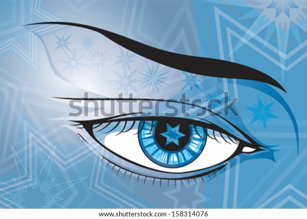 Eye Closeup Various Star Shapes Transparency Stock Vector (Royalty Free ...