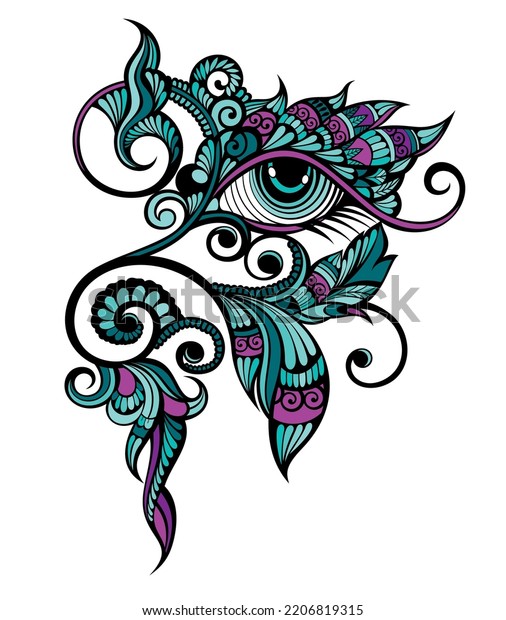 Eye Decorative Ornamental Branch Eye Stock Vector (Royalty Free ...