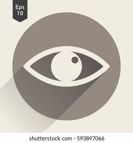 Eye Flat Icon Simple Sign Vector Stock Vector (Royalty Free) 593897279 ...