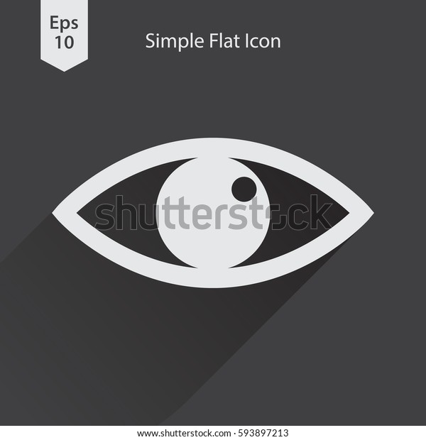 Eye Flat Icon Simple Sign Vector Stock Vector (Royalty Free) 593897213 ...