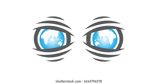 Eye Globe Symbol Vector Logo Design Stock Vector (Royalty Free ...