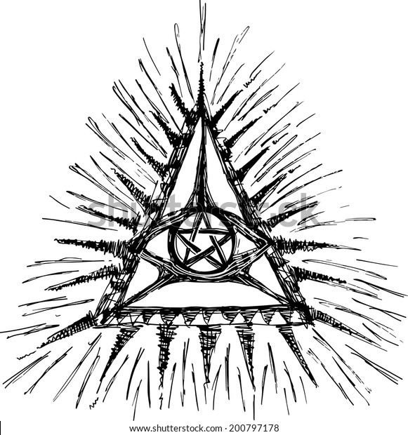 Eye God Pentagram Triangle Stock Vector (Royalty Free) 200797178