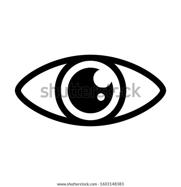 Eye Icon Black White View Symbol Stock Vector (Royalty Free) 1603148383 ...
