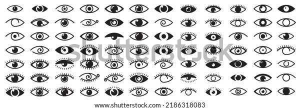 Eye Icon Set Simple Pictogram Pack Stock Vector (Royalty Free ...