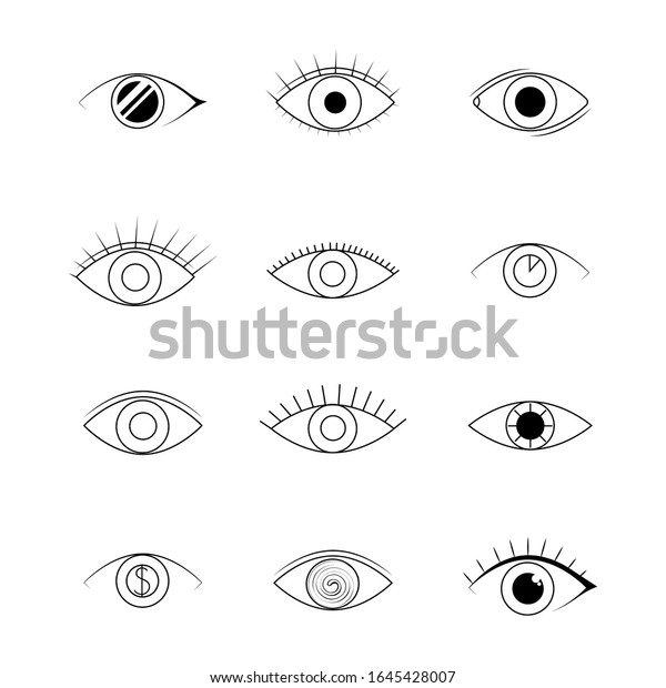 Eye Icons Human Vision View Signs Stock Vector (Royalty Free ...