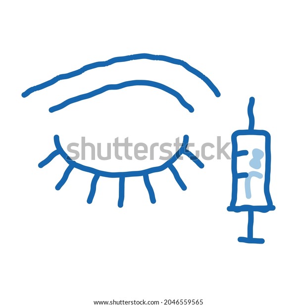 Eye Injection Sketch Icon Vector Hand Stock Vector (Royalty Free ...