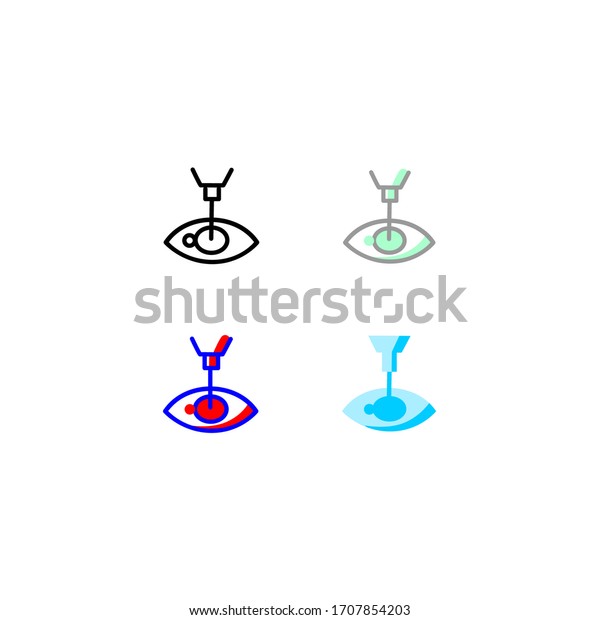Eye Laser Surgey Icon Set Simple Stock Vector (Royalty Free) 1707854203 ...