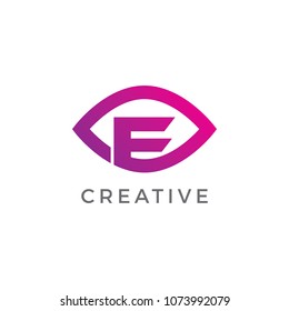Eye Letter E Logo E Letter Stock Vector (Royalty Free) 1073992079 ...