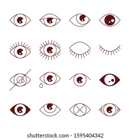 Eye Line Icon Collection Vector Isolated Stock Vector (Royalty Free ...