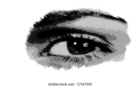 Close Human Eye Vector Halftone Part Stock Vector (Royalty Free) 1544432135