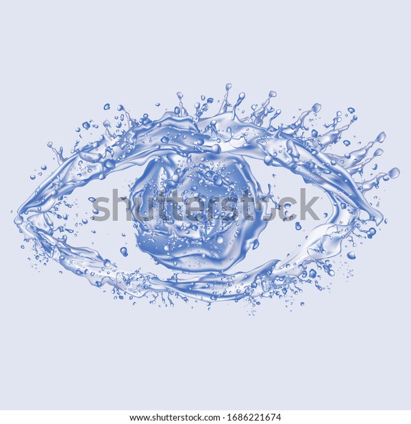 Eye Made Water Splashes On Blue Stock Vector (Royalty Free) 1686221674 ...