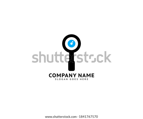 Eye Magnifying Glass Logo Vector Design Stock Vector (Royalty Free ...