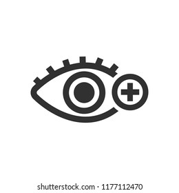 Eye Plus Sign Farsightedness Hyperopia Monochrome Stock Vector (Royalty ...