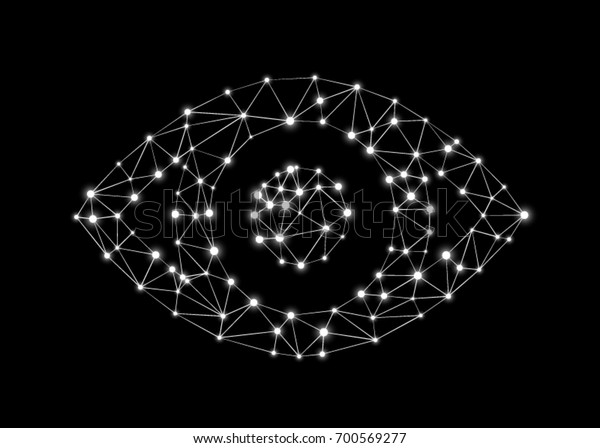 Eye Polygon Line On Abstract Background Stock Vector (Royalty Free ...