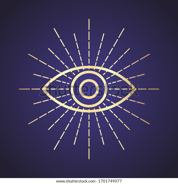 Eye Rays Golden Logo Design Stock Vector (Royalty Free) 1701749077 ...