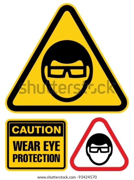 Eye Safety Warning Sign Stock Vector (Royalty Free) 93424570