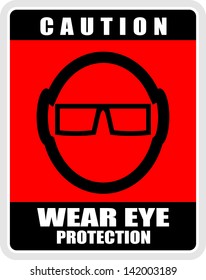 Eye Safety Warning Sticker Stock Vector (Royalty Free) 142003189