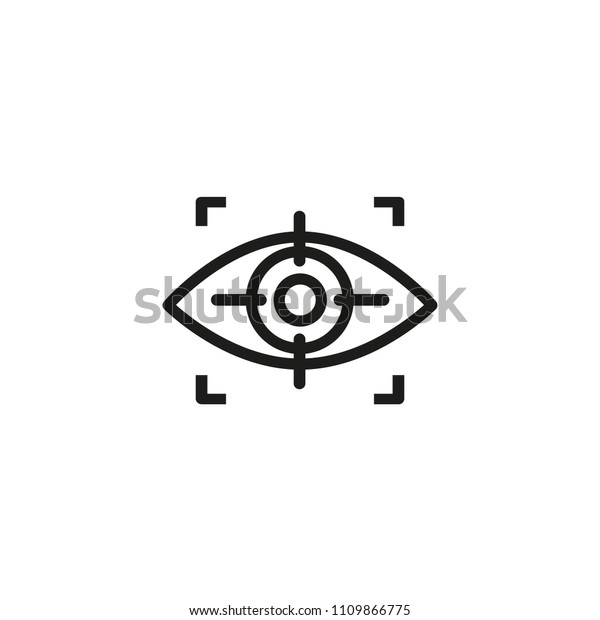 Eye Scanning Line Icon Human Iris Stock Vector (Royalty Free) 1109866775