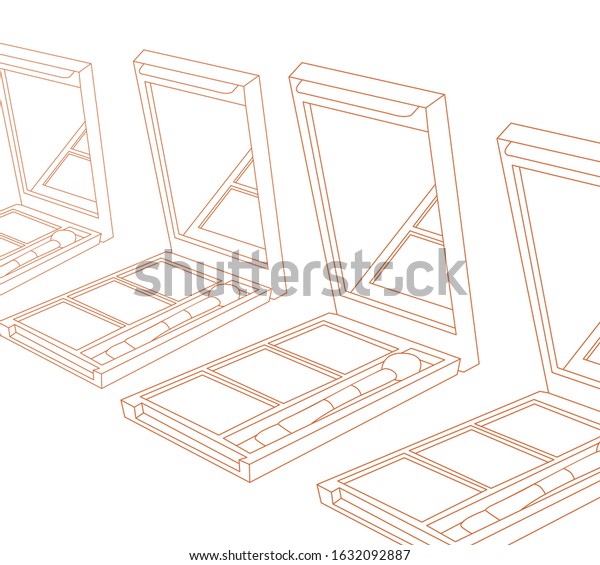 Eye Shadow Color Palette Line Drawing Stock Vector (Royalty Free ...