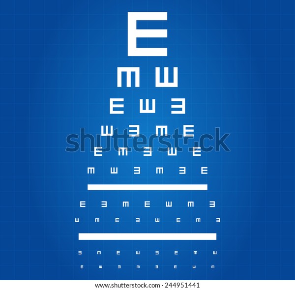 Eye Sight Test Chart Blueprint Stock Vector (Royalty Free) 244951441 ...