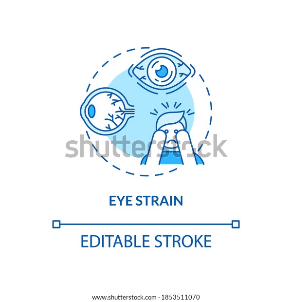 Eye Strain Concept Icon Screen Addiction Stock Vector (Royalty Free ...