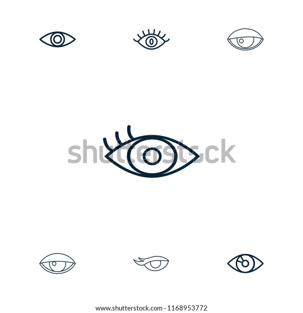 Eyeball Icon Collection 7 Eyeball Outline Stock Vector (Royalty Free ...