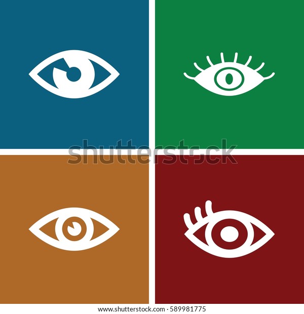 Eyeball Icons Set Set 4 Eyeball Stock Vector (Royalty Free) 589981775