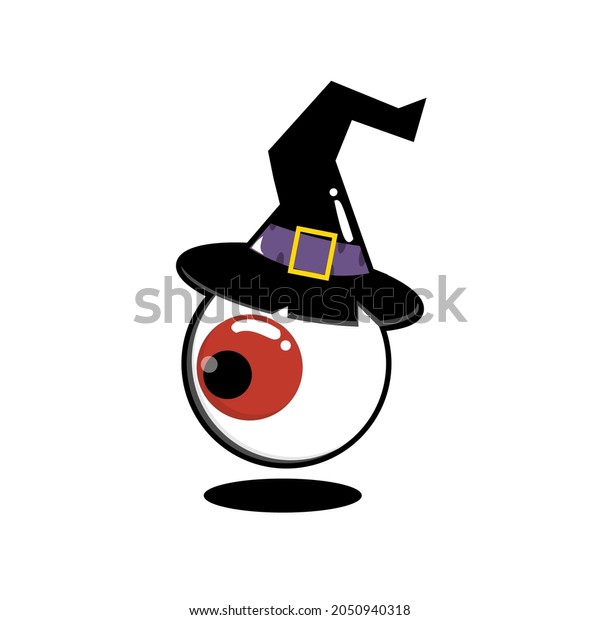 Eyeball Wearing Wizard Hat Cute Cartoon Stock Vector (Royalty Free ...
