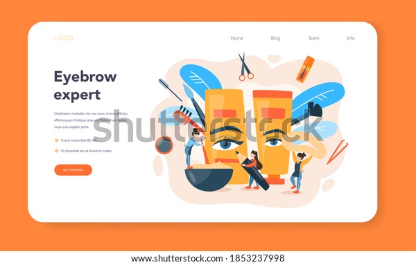 Eyebrow Master Designer Web Banner Landing Stock Vector (Royalty Free ...