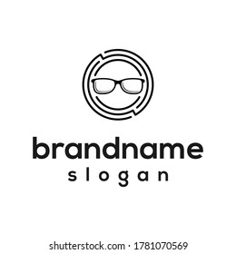 Eyeglasses Circle Logo Design Vector Stock Vector (Royalty Free ...