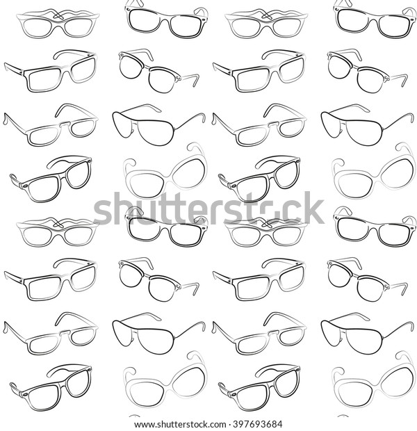 Eyeglasses Seamless Pattern Mens Glasses Womens Stock Vector (Royalty ...