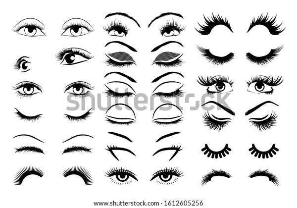 Eyelashes Vector Set Collection Graphic Clipart Stock Vector (Royalty ...