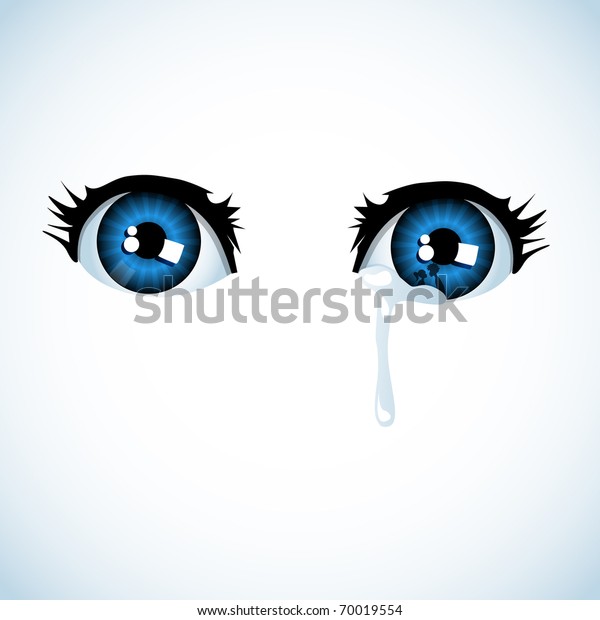 Eyes Anime Style Teardrop Reflection Loved: vector de stock (libre de ...