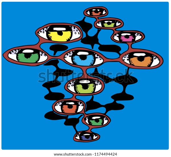 Eyes Bubbles Funny Vector Hand Drawn Stock Vector (Royalty Free ...