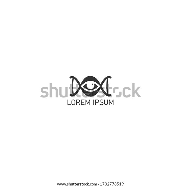 Eyes Dna Logo Design Simple Line Stock Vector (Royalty Free) 1732778519 ...