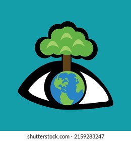 Eyes Earth Concept Logo Stock Vector (Royalty Free) 2159283247 ...