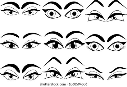 Eyes Emotion Vector Set Stock Vector (Royalty Free) 1068594506 ...
