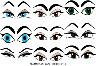 Eyes Emotion Vector Set Stock Vector (Royalty Free) 1068594506 ...