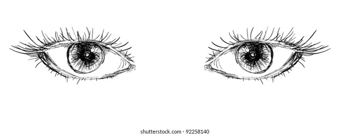 Eyes Hand Drawn Stock Vector (Royalty Free) 92258140 | Shutterstock