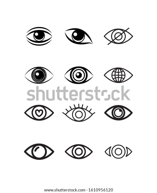 Eyes Icon Set Design View Look Stock Vector (Royalty Free) 1610956120 ...